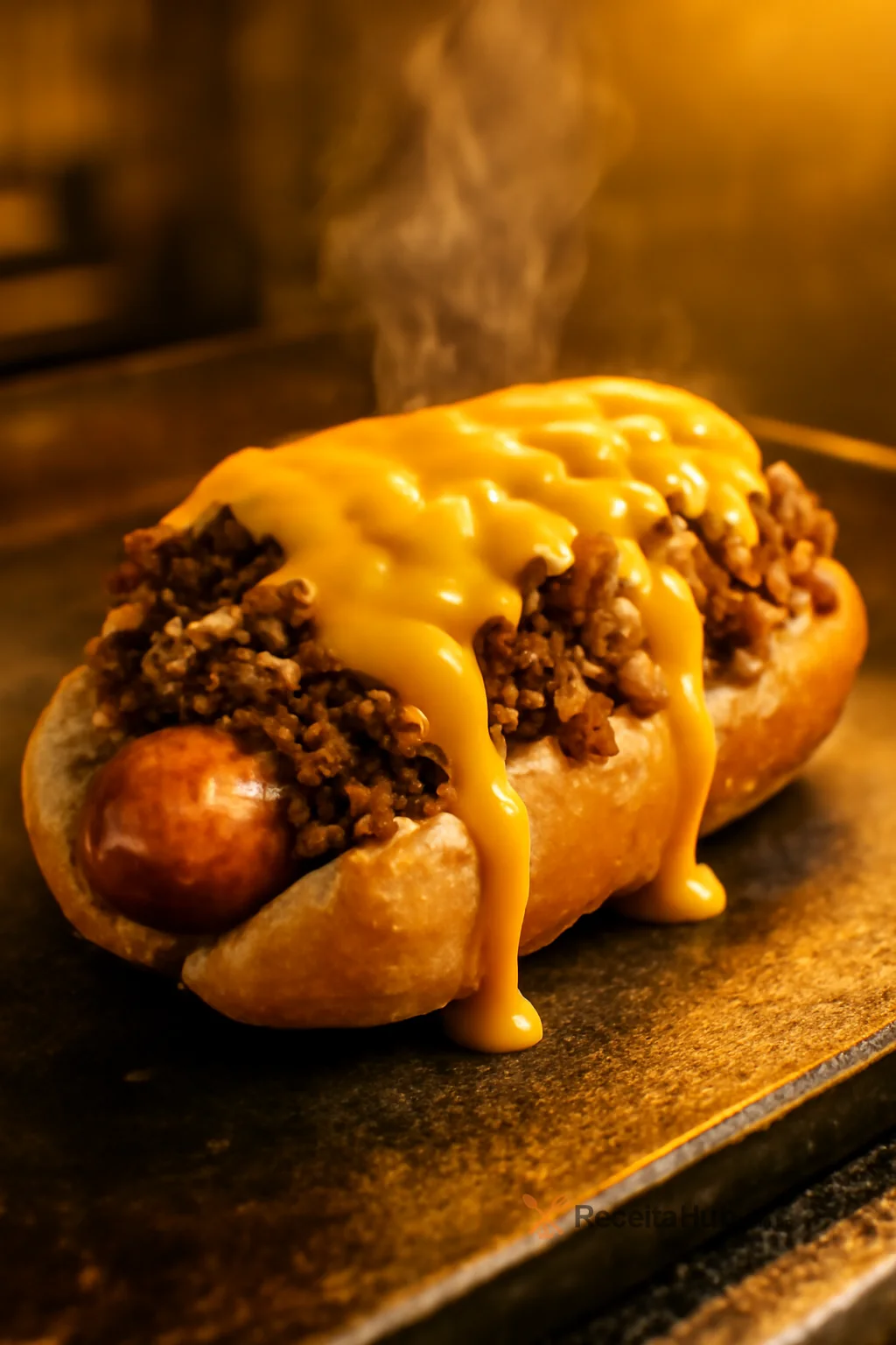 Cachorro-quente Supremo com cheddar cremoso | ReceitaHub